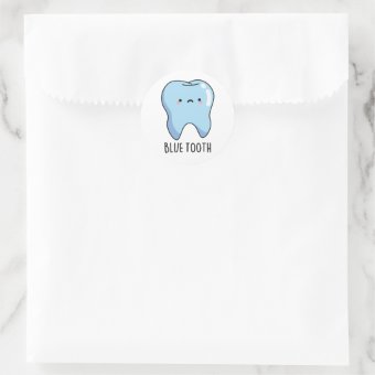Bluetooth Funny Technical Blue Tooth Pun Classic Round Sticker | Zazzle