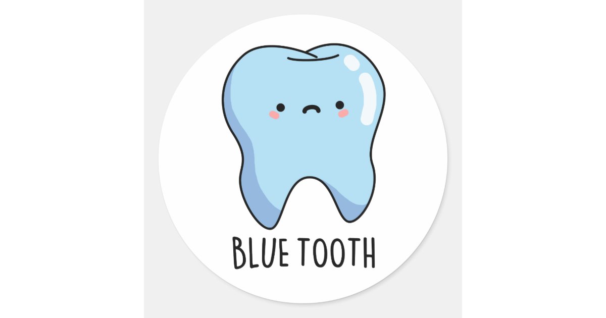 Bluetooth Funny Technical Blue Tooth Pun Classic Round Sticker | Zazzle