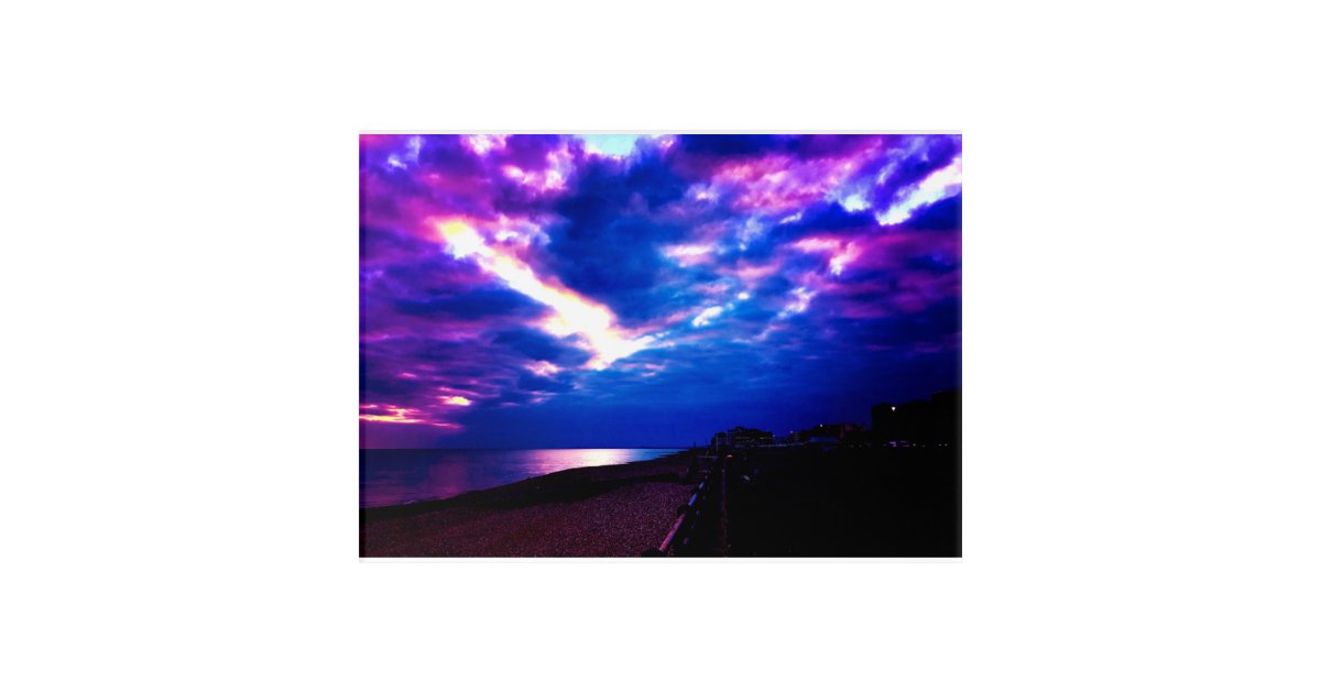 Bluey Purple Sunset Acrylic Print | Zazzle