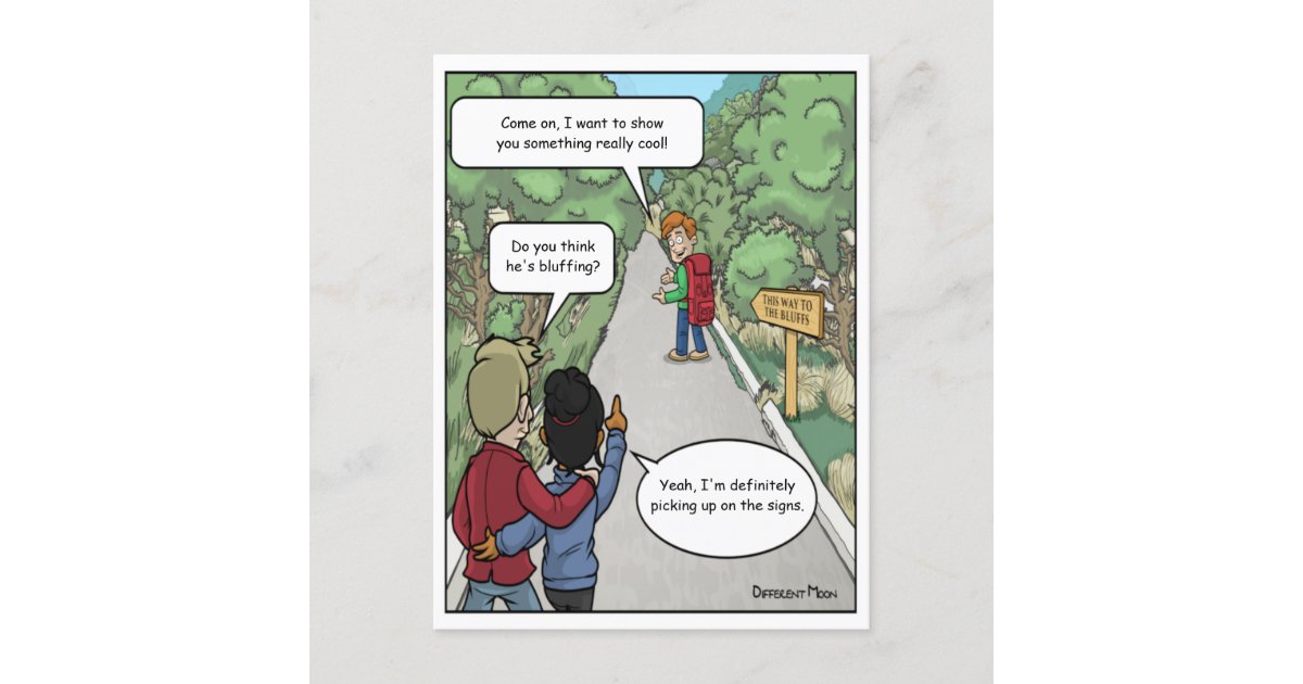 Bluffing Funny Postcard | Zazzle