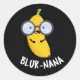 Blur-nana Funny Banana Pun Dark BG Classic Round Sticker | Zazzle