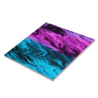 Blurred background fashionable crimson and blue ceramic tile | Zazzle