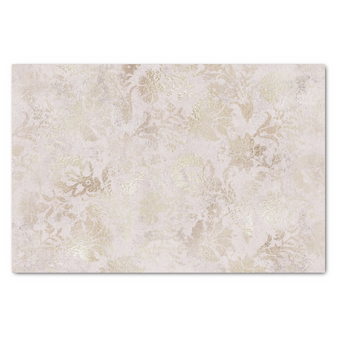 Blush and Gold Vintage Damask Tissue Paper | Zazzle