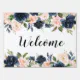 Blush and Navy Welcome Sign Floral Bridal Shower | Zazzle
