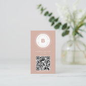 Blush and White Minimalist Vertical Qr Code Business Card | Zazzle
