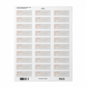 Blush & Blooms Watercolor Floral & Gold Return Label | Zazzle