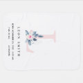 BLUSH BLUE FLORAL ALPHABET NAME L BABY BIRTH STATS BABY BLANKET | Zazzle