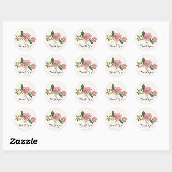Blush Bouquet Wedding Classic Round Sticker | Zazzle
