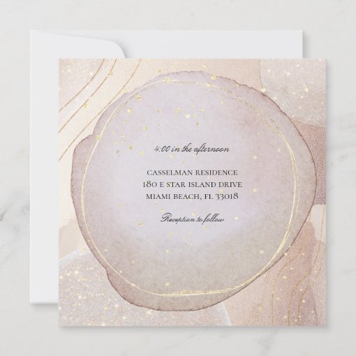 Blush Fawn & Rose Opal Elegant Gold Wedding Invitation | Zazzle