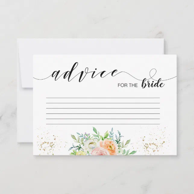 Blush Floral Advice For The Bride Watercolor Zazzle