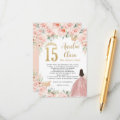 Blush Floral Butterflies Quinceañera Prayer Card | Zazzle