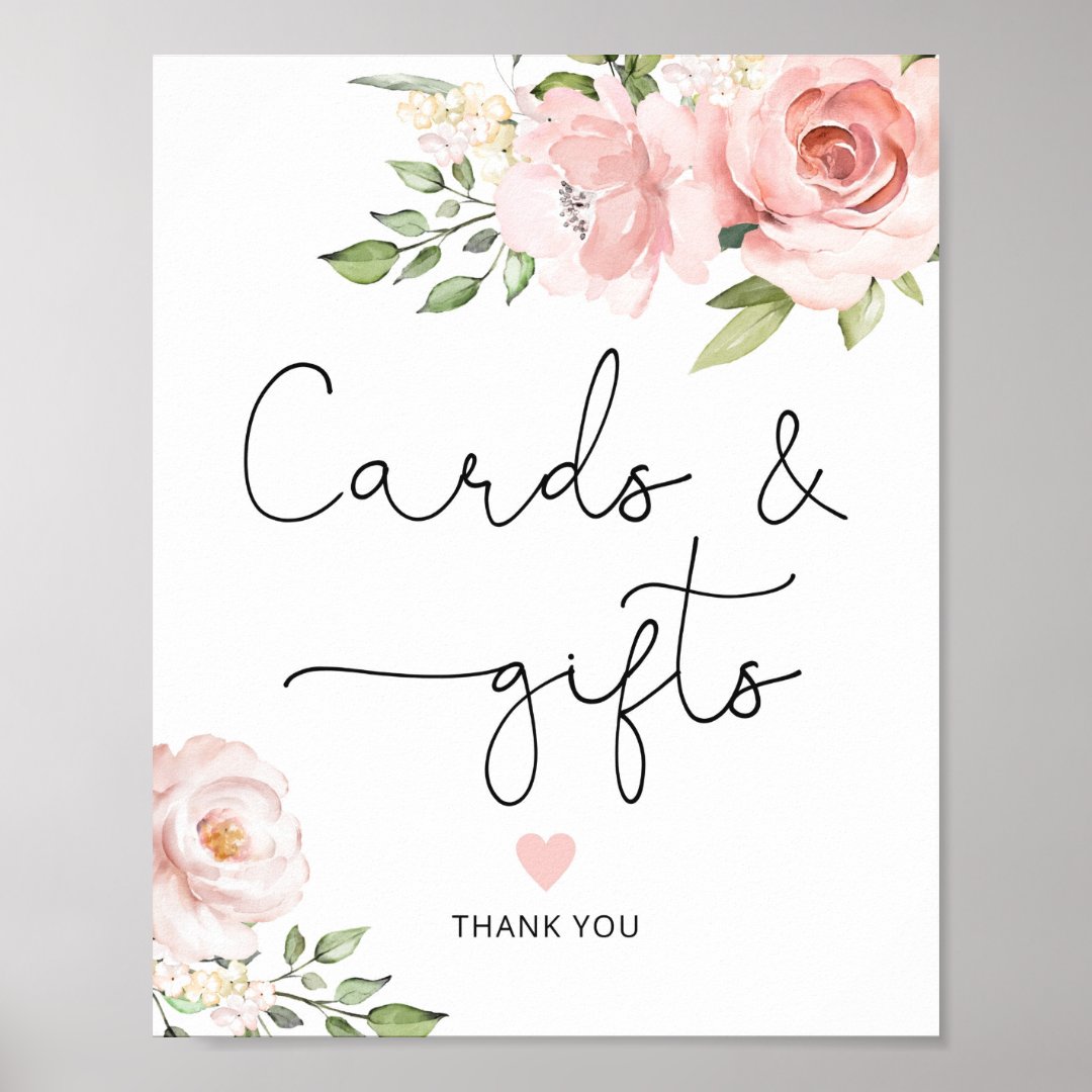 Blush floral Cards and gifts Poster | Zazzle