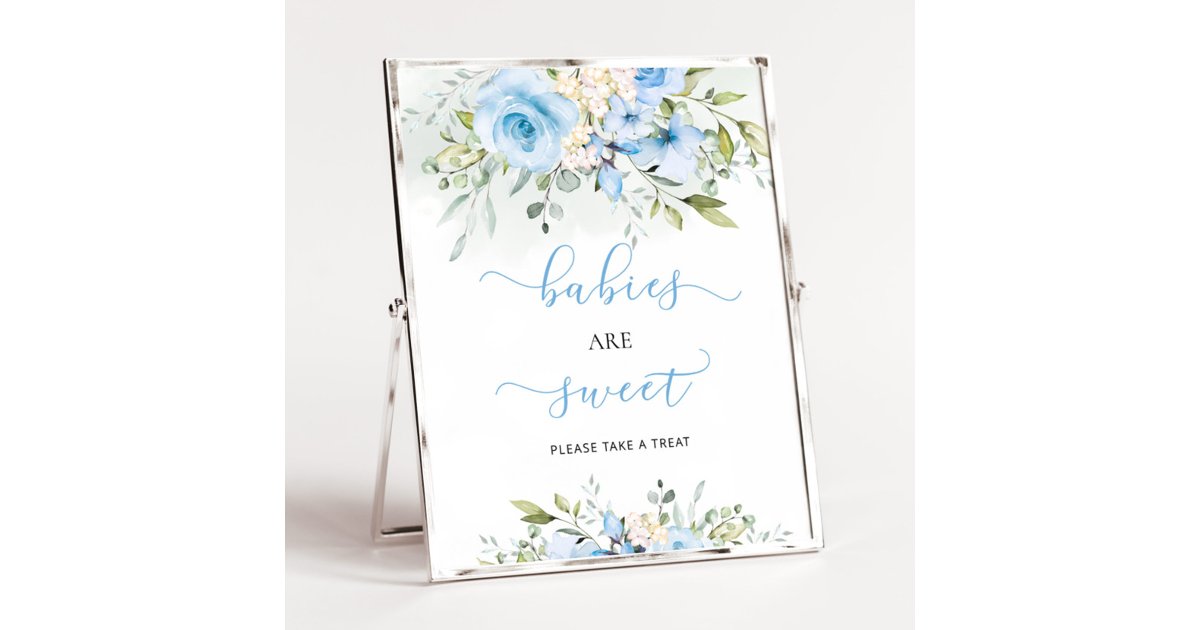 Blush floral eucalyptus Babies are sweet Poster | Zazzle