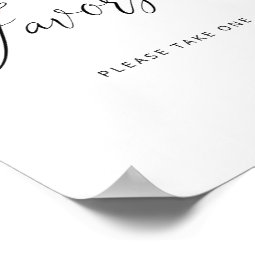 Blush floral Favors please take one Poster | Zazzle