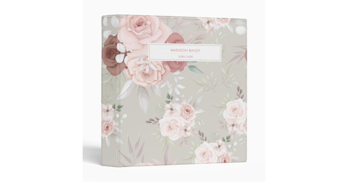 Blush Floral – Modern Curriculum Binder | Zazzle