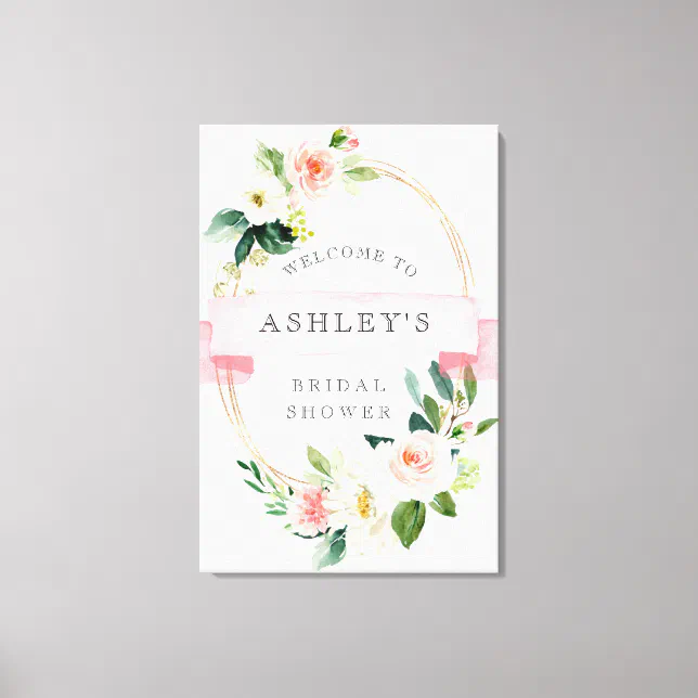 Blush Floral Shower Welcome Sign | Zazzle