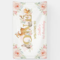 Blush Floral Woodland Animals 1st Birthday Welcome Banner | Zazzle