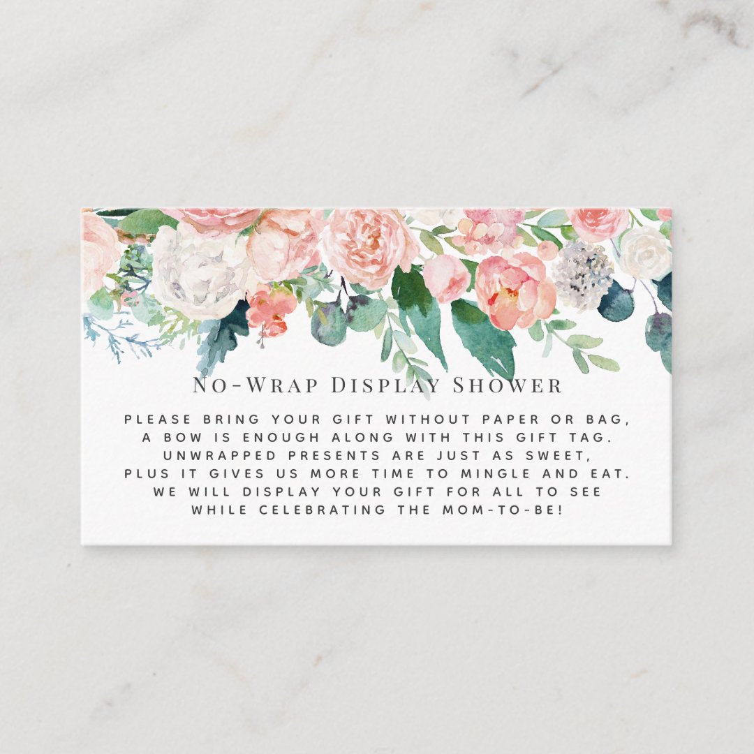 Blush Florals Display Shower Invitation Insert | Zazzle