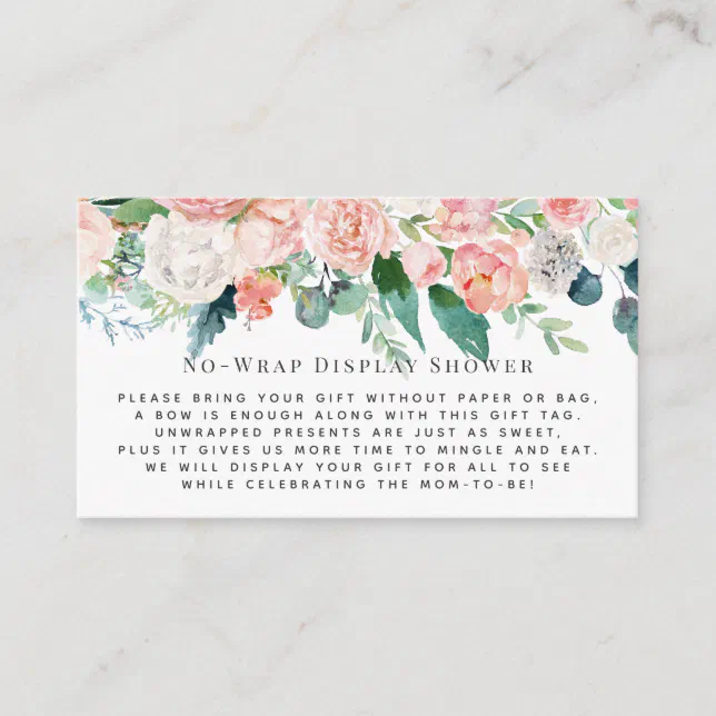 Blush Florals Display Shower Invitation Insert | Zazzle