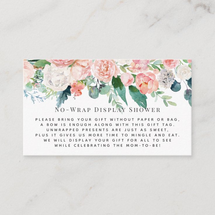 Blush Florals Display Shower Invitation Insert | Zazzle