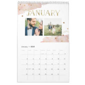 Blush Geometric | Trendy Watercolor and Photo Calendar | Zazzle