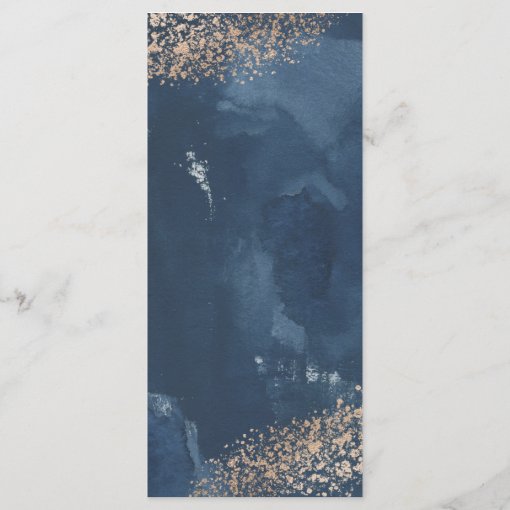 Blush, Gold & Navy Wedding Menu | Zazzle