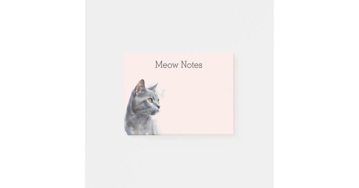 Blush Gray Kitty Cat Post-it Notes | Zazzle
