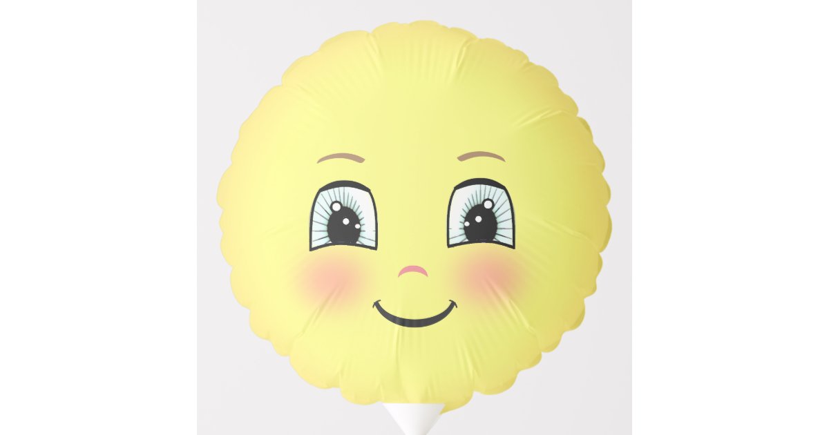 Blush Happy Face Emoji Balloon | Zazzle