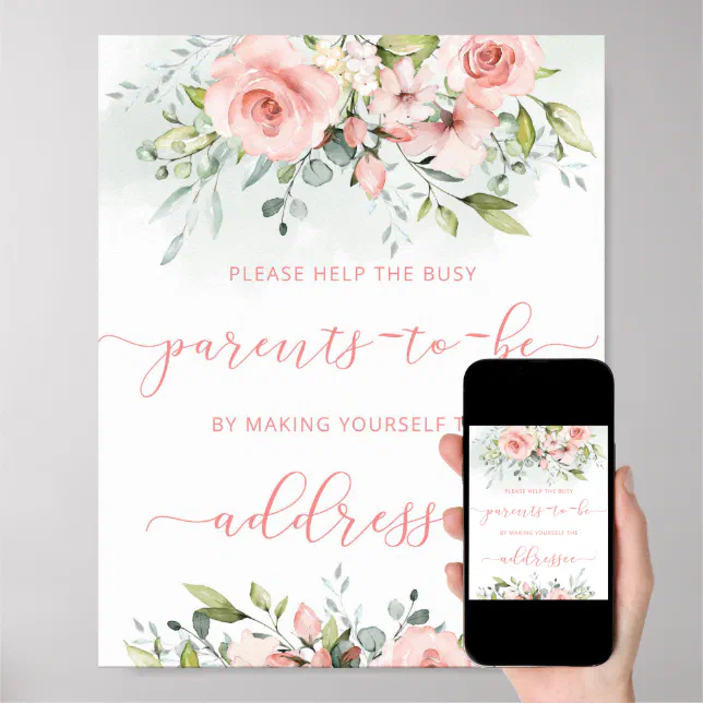 Blush help the Busy parents Address an Envelope Poster | Zazzle