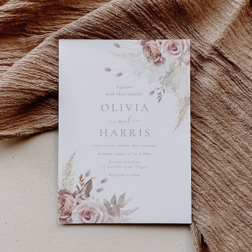 Blush & Ivory Elegant Wedding Invitation | Zazzle