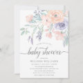 Blush Lavender Watercolor Floral Girl Baby Shower Invitation | Zazzle