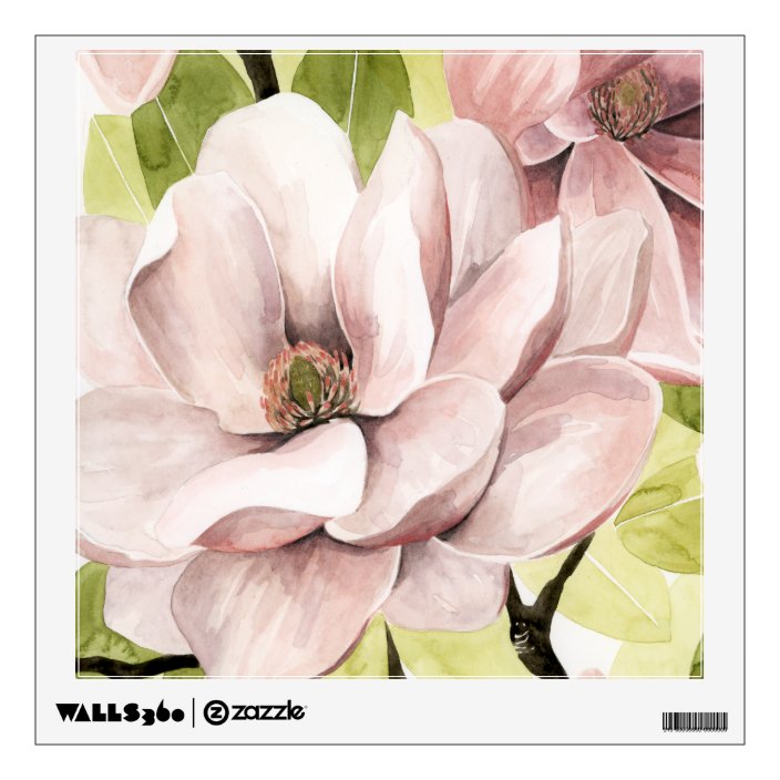 Blush Magnolia Flowers Wall Decal | Zazzle.com