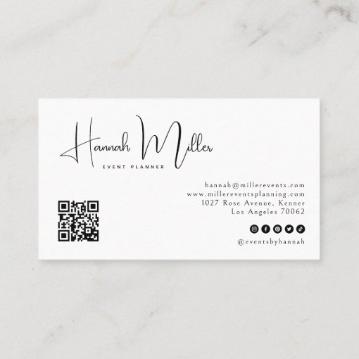 Blush | Modern Elegant Minimalist QR Code Business Card | Zazzle