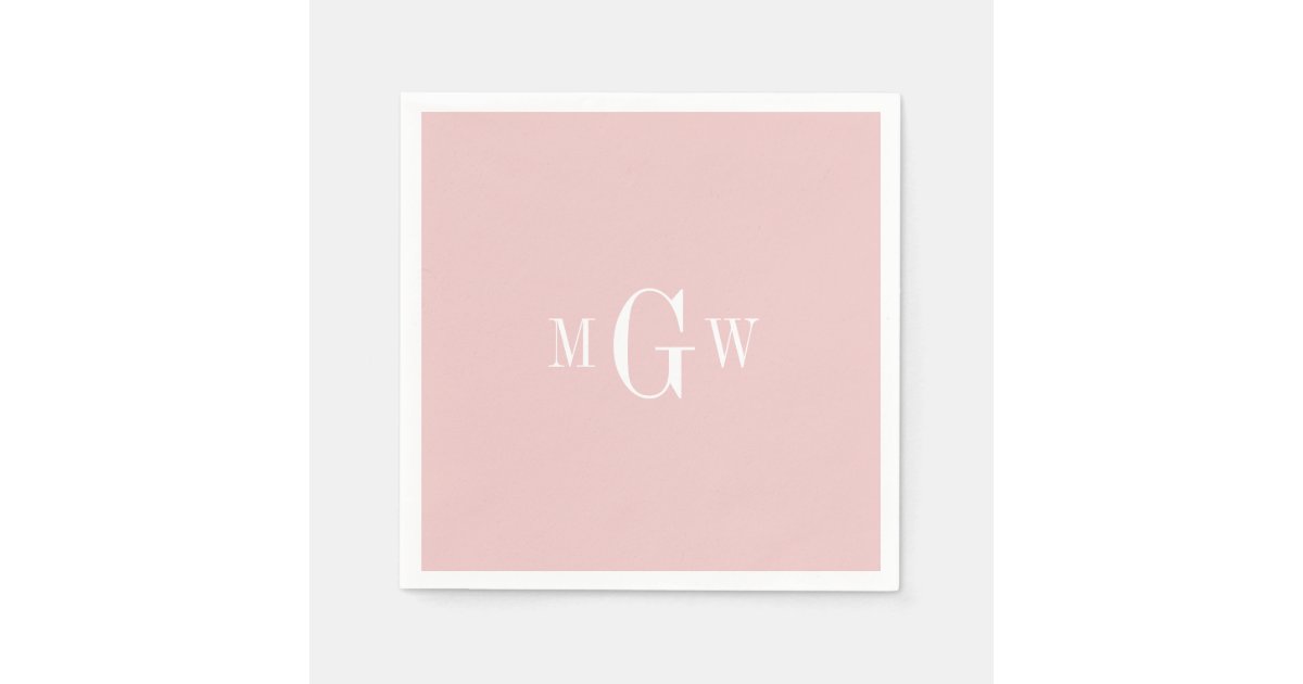 Blush Modern Elegant Monogram Wedding Simple Napkins | Zazzle Blush Modern Elegant Monogram Wedding Simple Napkins | Zazzle