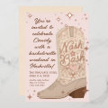 Blush Nash Bash Cowgirl Boot Bachelorette Party Foil Invitation | Zazzle