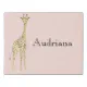 Blush Peach Cute Giraffes Name Faux Canvas Print | Zazzle