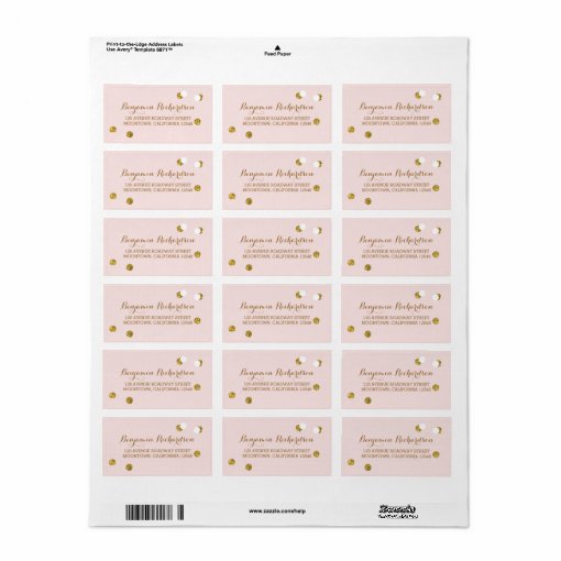 blush pink address labels with glitter confetti | Zazzle