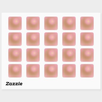 Blush Pink And Brown Gradient Square Sticker | Zazzle