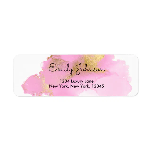 Blush Pink and Gold Foil Wash Girly Label | Zazzle