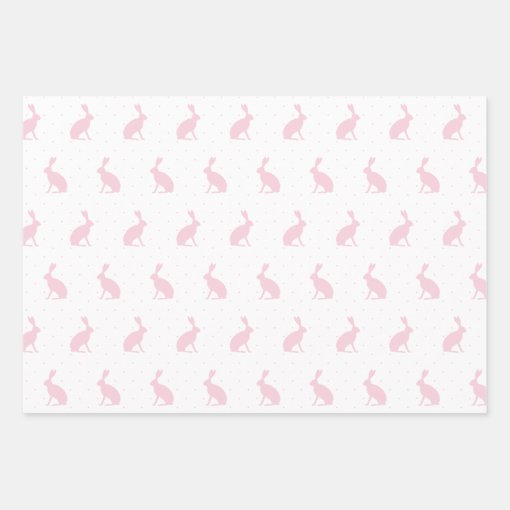 Blush Pink and White Upright Rabbits Pattern. Wrapping Paper Sheets ...