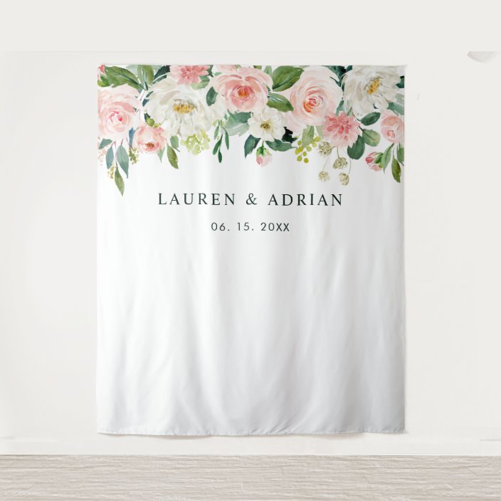 Blush Pink Bloom Wedding Backdrop | Zazzle.com