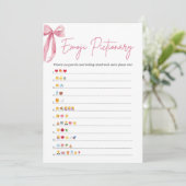 Blush Pink Bow Bridal Shower Emoji Pictionary Game Invitation | Zazzle