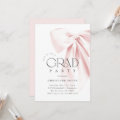 Blush Pink Bow Graduation Party Invitation | Zazzle