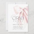 Blush Pink Bow Graduation Party Invitation | Zazzle