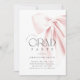 Blush Pink Bow Graduation Party Invitation | Zazzle