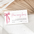 Blush Pink Bow Guess How Many Bows Game Enclosure Card | Zazzle