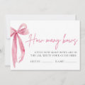 Blush Pink Bow Guess How Many Bows Game Invitation | Zazzle