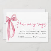Blush Pink Bow Guess How Many Rings Game Invitation | Zazzle