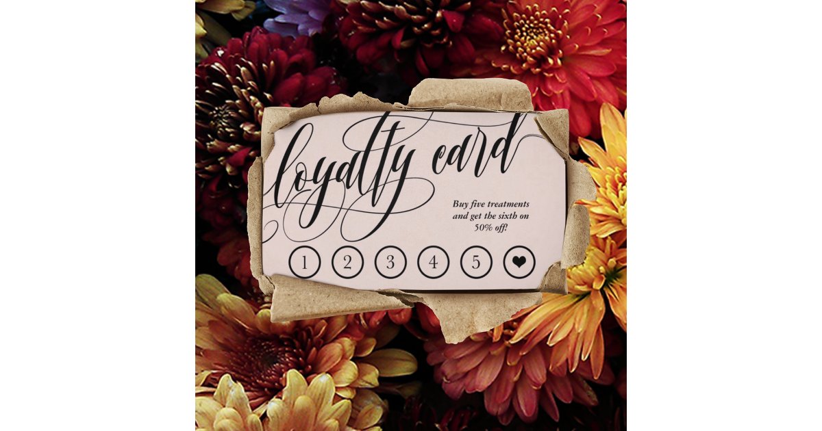 Blush Pink Calligraphy Loyalty Punch Card | Zazzle
