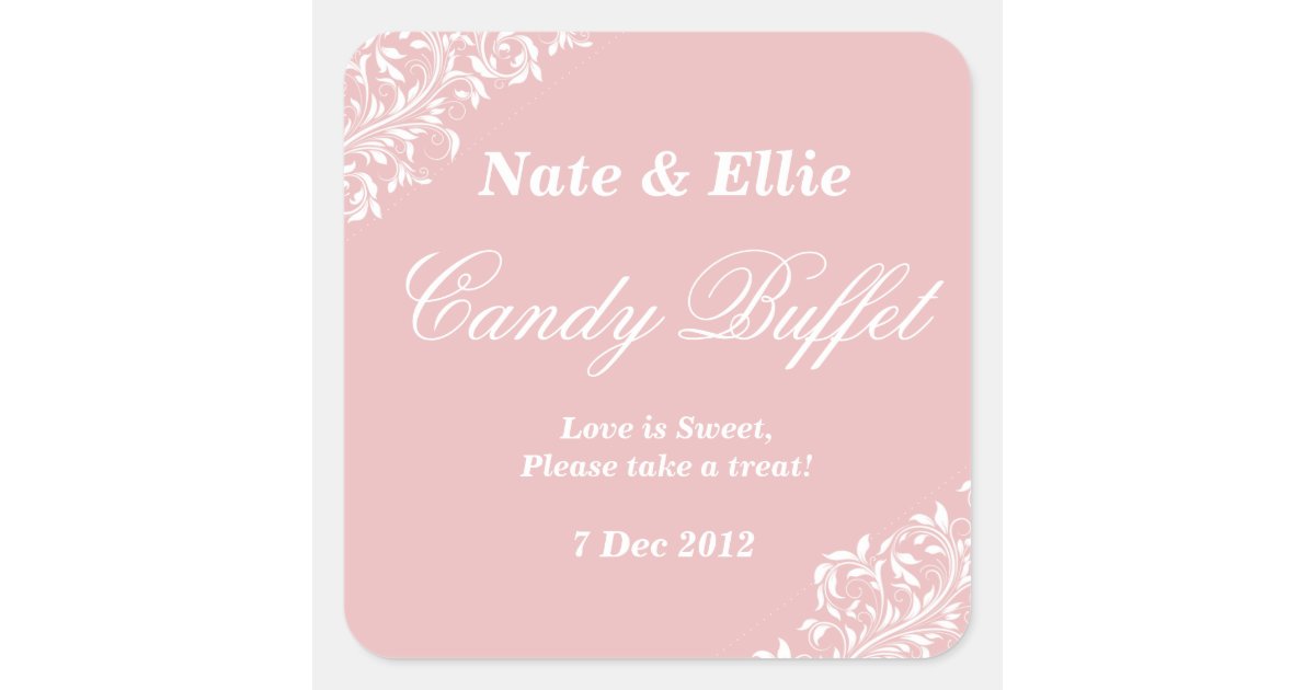 Blush pink candy buffet Sticker | Zazzle